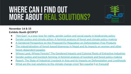 Global Forest Coalition The Global Forest Coalition at COP27 - Global ...